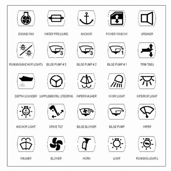 Symbolark med 25 symboler til kontakter – BoatLab